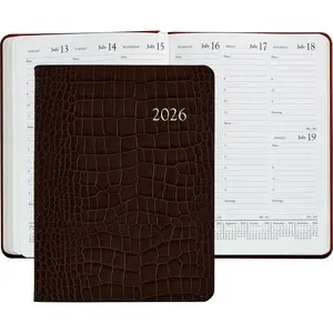 GRAPHIC IMAGE 2026 Leather Desk Diary Brown