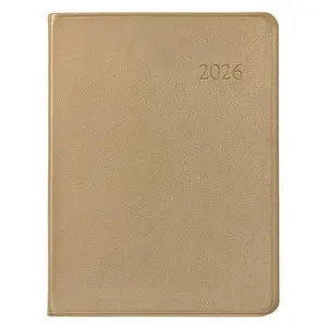 GRAPHIC IMAGE 2026 Leather Desk Diary - White Gold