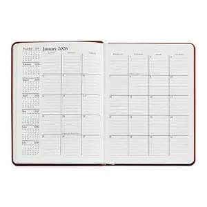 GRAPHIC IMAGE 2026 Leather Desk Diary - White Gold