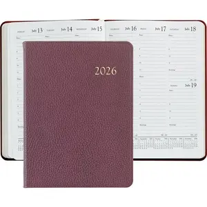 GRAPHIC IMAGE 2026 Leather Desk Diary - Wine