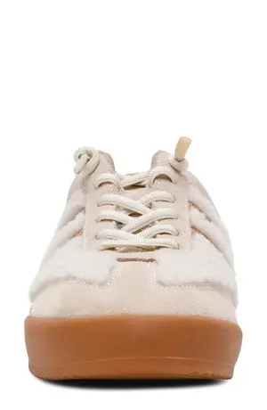 Steve Madden Vandy Faux Shearling Sneakers - Bone Multi