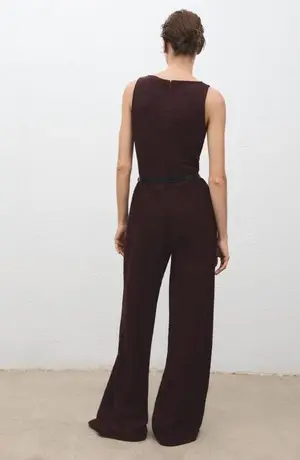 Mango Belted Sleeveless Jumpsuit