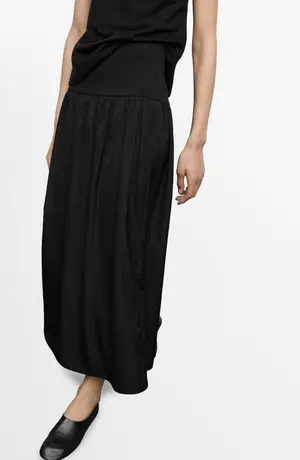 Mango Gathered A-line Skirt