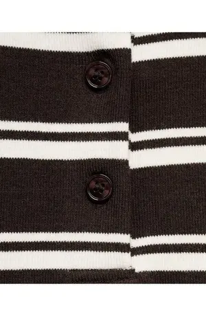 Mango Stripe Long-sleeve Polo - Brown