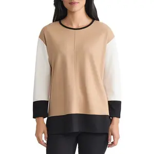 Jones New York Colorblock Tunic - Caf Au Lait Multi