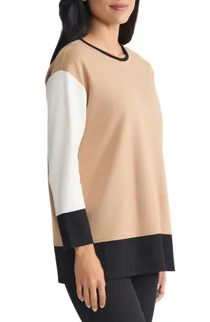 Jones New York Colorblock Tunic - Caf Au Lait Multi