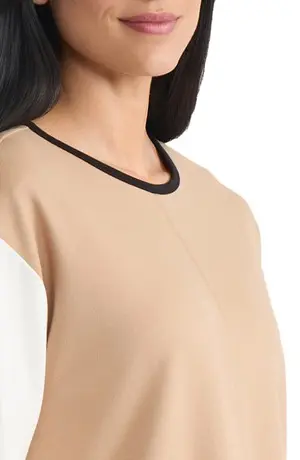 Jones New York Colorblock Tunic - Caf Au Lait Multi