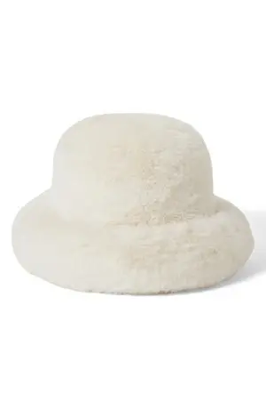 Brixton Dion Packable Faux Fur Hat - Off White