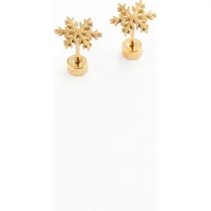 PIP POP Snowflake Stud Earrings - Gold