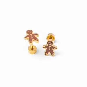 PIP POP Gingerbread Stud Earrings - Brown
