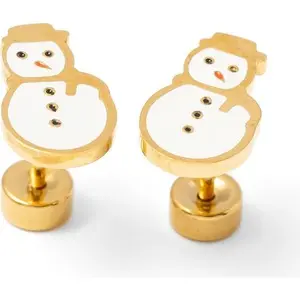 PIP POP Snowman Stud Earrings - White