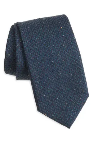 Canali Silk Jacquard Tie Dark Green/blue