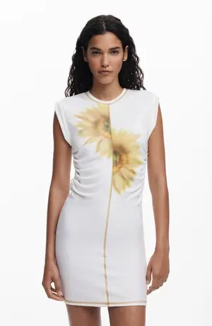 Desigual Sunflower Printed Body-con Dress