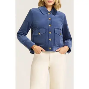 Matty M. Jeri Cotton Blend Corduroy Jacket - French Blue
