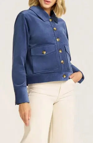 Matty M. Jeri Cotton Blend Corduroy Jacket - French Blue