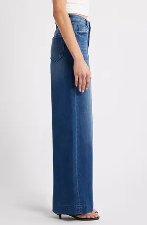HIDDEN JEANS Pintuck High-waist Wide-leg Jeans