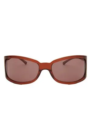Dezi Slim Thique Wrap Sunglasses Transparent Cognac/cognac