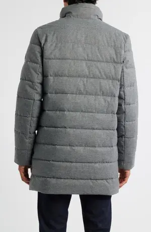 SAVE THE DUCK Gordon Puffer Jacket With Stowaway Hood - Mid Grey Melange