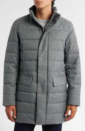 SAVE THE DUCK Gordon Puffer Jacket With Stowaway Hood - Mid Grey Melange