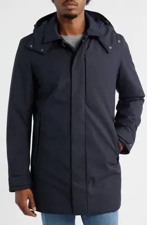 SAVE THE DUCK Sid Twill Jacket With Removable Hood - Blue Black