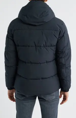 SAVE THE DUCK Alter Waterproof Hooded Puffer Jacket - Blue Black
