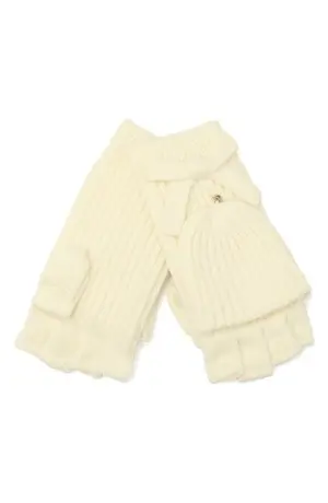 Kate Spade New York Knit Bow Pop-top Mittens - Cream