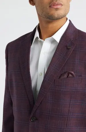 Johnston & Murphy Windowpane Plaid Wool Sport Coat