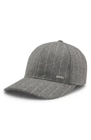 BOSS Pinstripe Performance Baseball Cap - Medium Grey