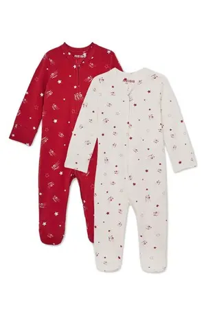 REISS Joy Set Of Two Footies - Red Print
