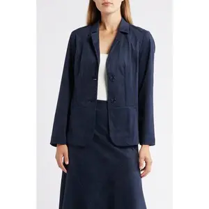 CITY BLUES Faux Suede Two-button Blazer