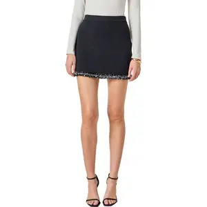 Endless Rose Embellished Trim Knit Miniskirt