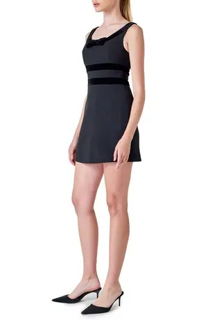 Endless Rose Velvet Trim Sleeveless Minidress