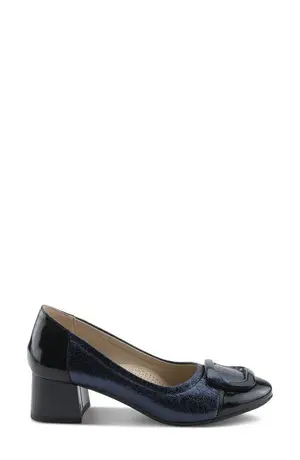 SPRING STEP SHOES Two-tone Cap Toe Pumps - Navy Metallic
