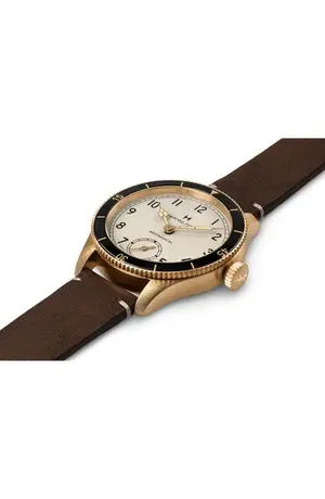 Hamilton Khaki Aviation Pilot Pioneer Bronze Leather Strap Watch