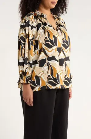 SUGARLIPS Groover Split Neck Satin Top