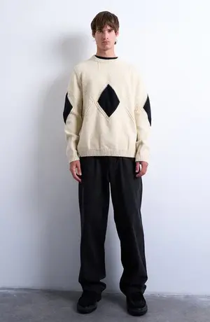 Topman Diamond Patterned Crewneck Sweater