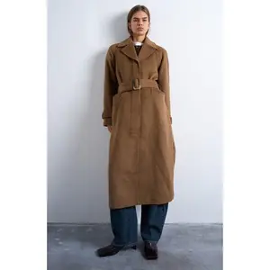 Topshop Belted Longline Coat