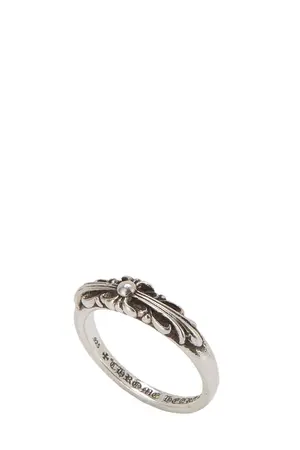 Chrome Hearts Sterling Floral Cross Ring - Silver