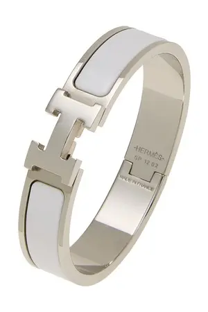 Hermès Clic Clac H Bangle - White