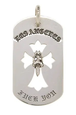 Chrome Hearts Sterling Los Angeles Cutout Dog Tag - Silver