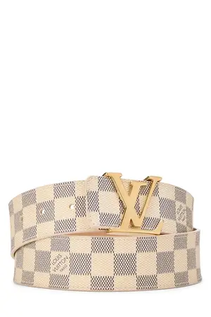 LOUIS VUITTON Damier Azur Initiales Belt - White