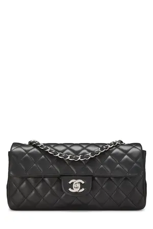 CHANEL Chanel Quilted Lambskin East West Flap Bag