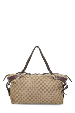 Gucci Original Gg Canvas Bamboo Braided Handbag