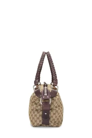 Gucci Original Gg Canvas Bamboo Braided Handbag