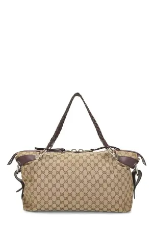 Gucci Original Gg Canvas Bamboo Braided Handbag