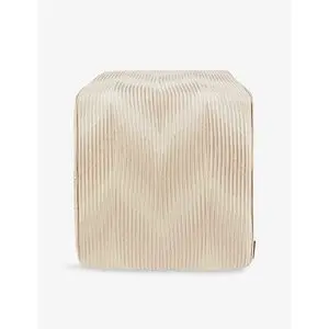 Missoni Ande Faded Zigzag-pattern Woven Cube Pouf 40cm - Natural
