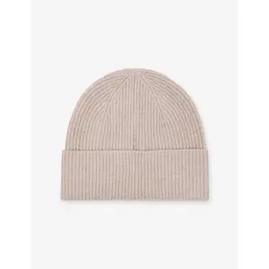 REISS Merino Wool Beanie - Light Oatmeal Melange