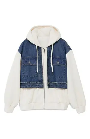 Desigual Denim Combo Full-zip Hoodie