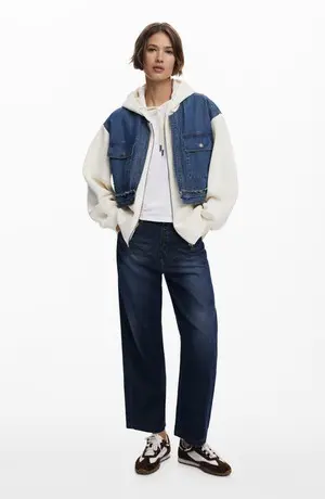 Desigual Denim Combo Full-zip Hoodie