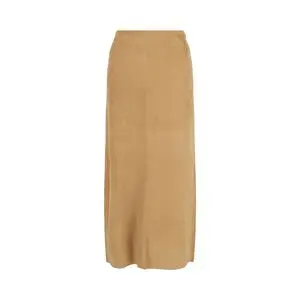 FERRAGAMO Lambskin Leather Pencil Skirt - Tan